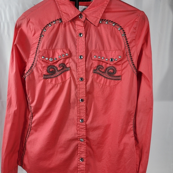 Roar | Tops | Roar Red Embellished Blouse | Poshmark